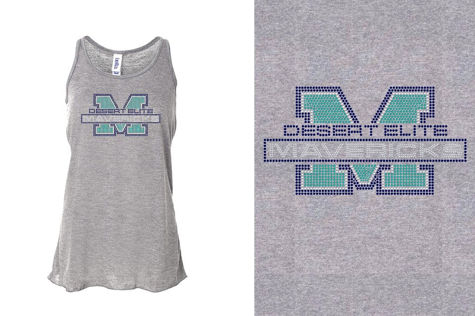 Rhinestones DESERT ELITE MAVERICKS M Youth Flowy Racerback Tank ...
